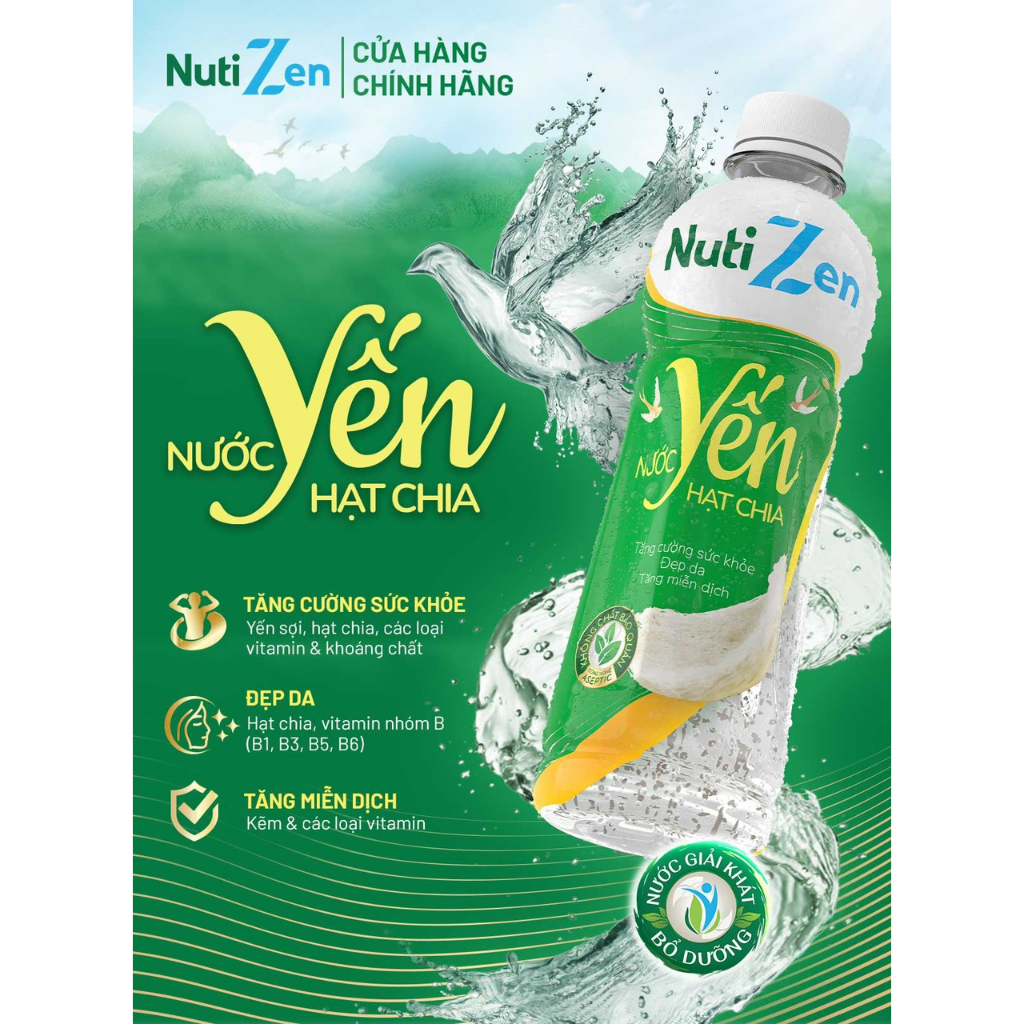 Nước Yến Hạt Chia NutiZen - Thùng 24 Chai 460ml | Shopee Việt Nam