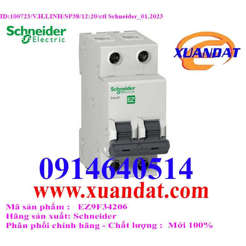 Cầu dao tự động Easy9 MCB 2P, 4.5kA, 230V, C curve Schneider | Shopee Việt Nam