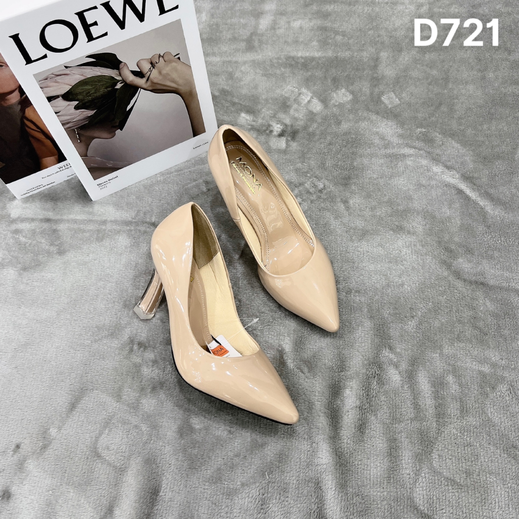 [Mã 2MINI6 giảm 80K đơn 500K] Giày cao gót da bóng thiết kế hiệu MONA - D721 | Shopee Việt Nam