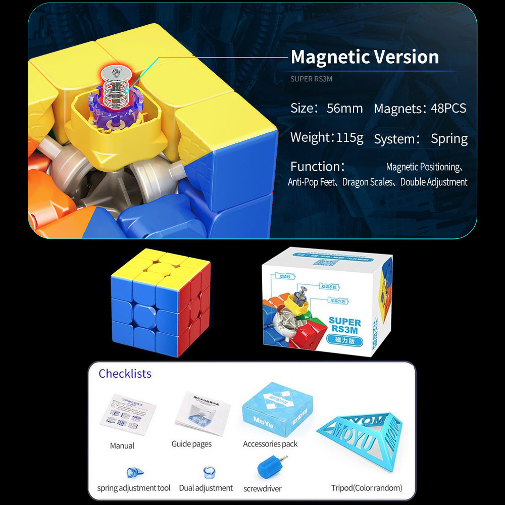 Rubik MoYu Super RS3M 2022 3x3 Stickerless Có Sẵn Nam Châm | The Gioi ...