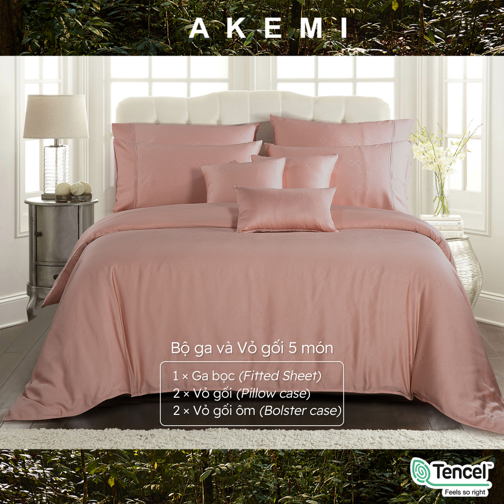 Bộ ga và Vỏ gối Akemi Tencel Modal Earnest, gồm 5 món (King / Queen) | Shopee Việt Nam