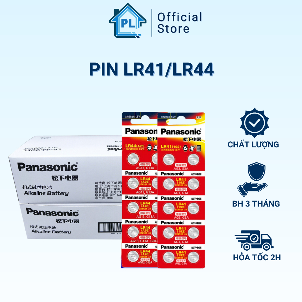 Pin LR44 A76 AG13 G13A Panasonic Alkaline chính hãng 1.5V vỉ 10 viên ...