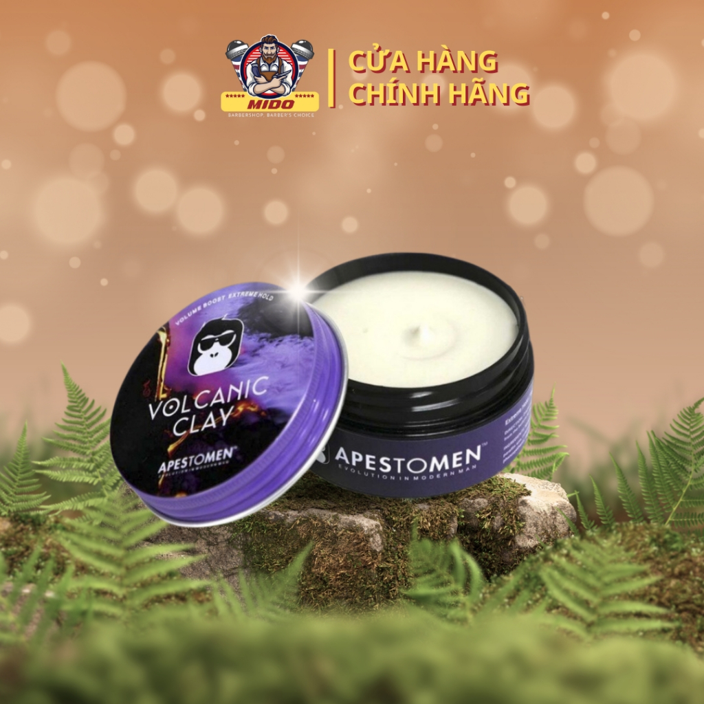 Sáp vuốt tóc nam Apestomen Volcanic Clay giúp kiểm soát, tạo kiểu, giữ ...