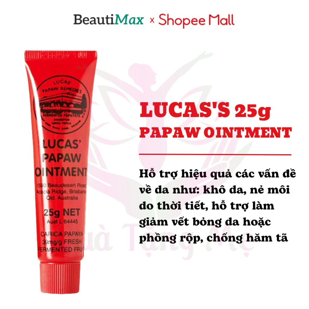 Kem đa năng Lucas Papaw Ointment đu đủ hỗ trợ làm dịu da 25g BeautiMax ...