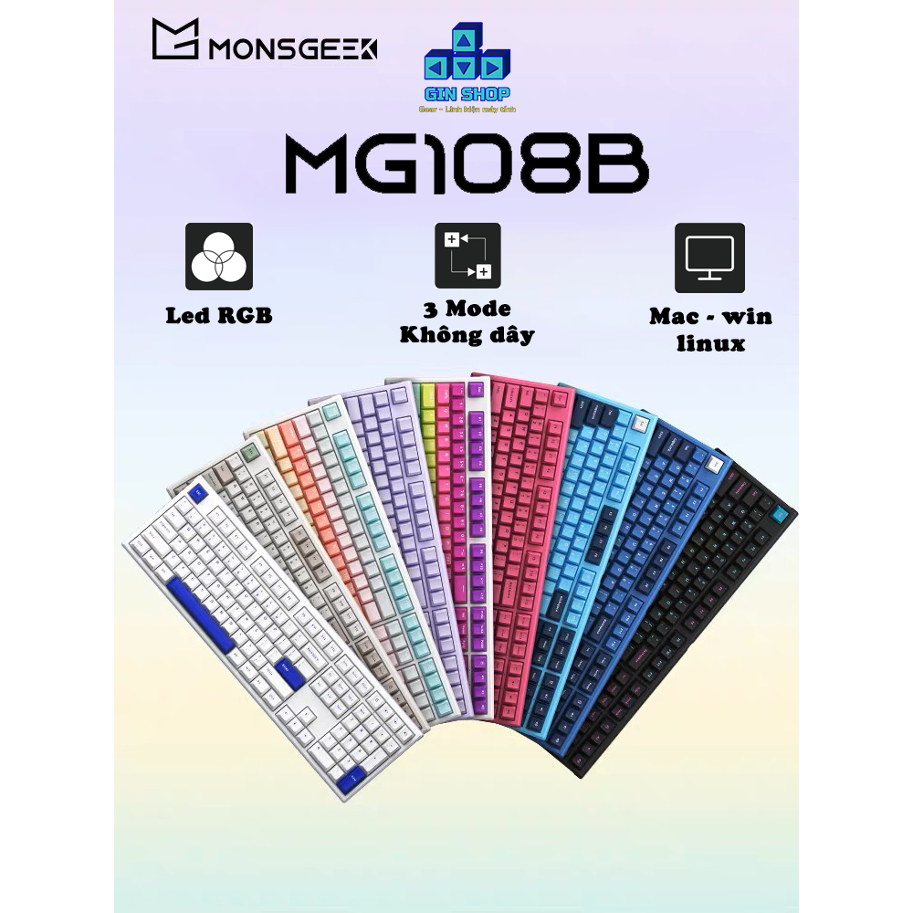 Monsgeek MG108B- Bàn phím cơ MG108B Full Size 3 MODE HOTSWAP RGB ...