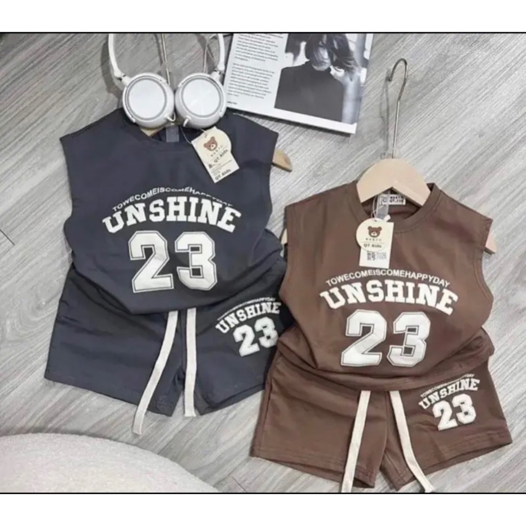 BỘ TANKTOP UNSHINE 23 CHẤT COTTON THÔ ĐANH MỊN CỰC ĐẸP CHO BÉ 8-18KG ...