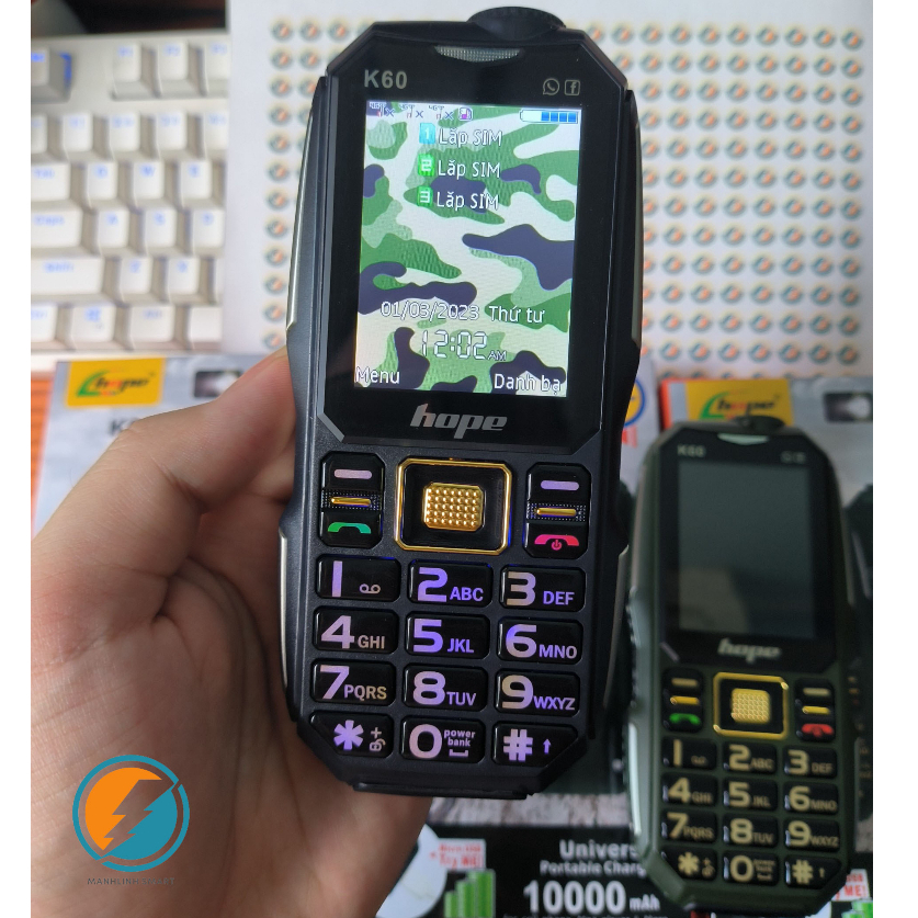 Điện Thoại 3 sim 3 sóng Hope K60 Pin Trâu Loa To Phím To dành cho người già | Shopee Việt Nam