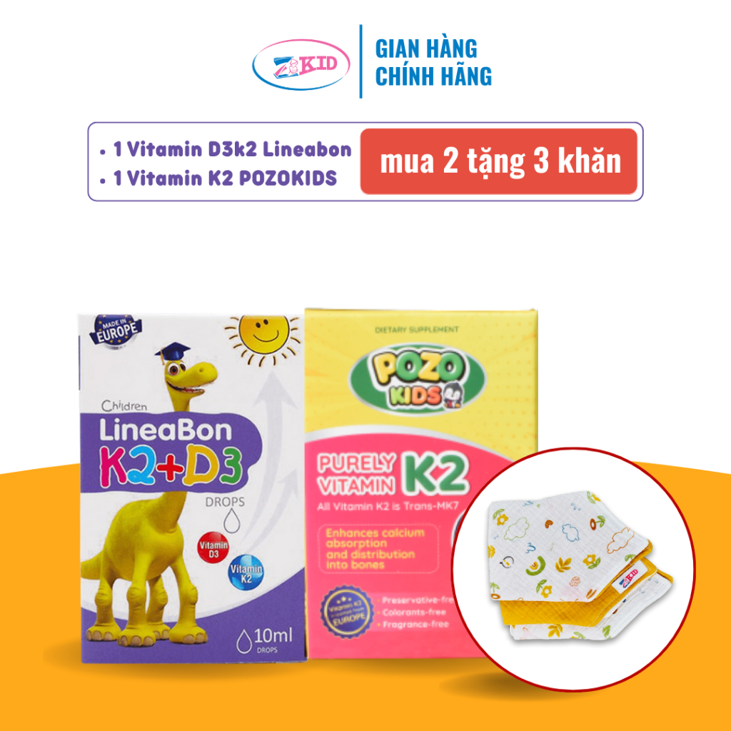 [Combo vitamin D3K2 cho bé dùng sữa công thức] - Vitamin D3K2 Lineabon ...
