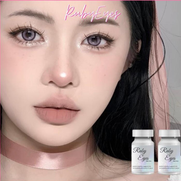 Ruby Eyes Kính Áp Tròng Mẫu Xám Hàn Silicone Hydrogel Ruby Eyes Lens