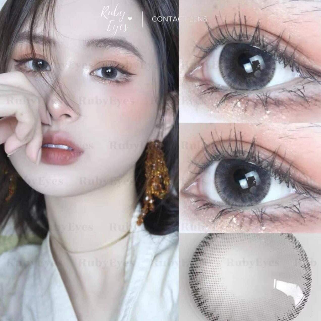 Ruby Eyes Kính Áp Tròng Mẫu Xám Greyish Silicone Hydrogel Ruby Eyes