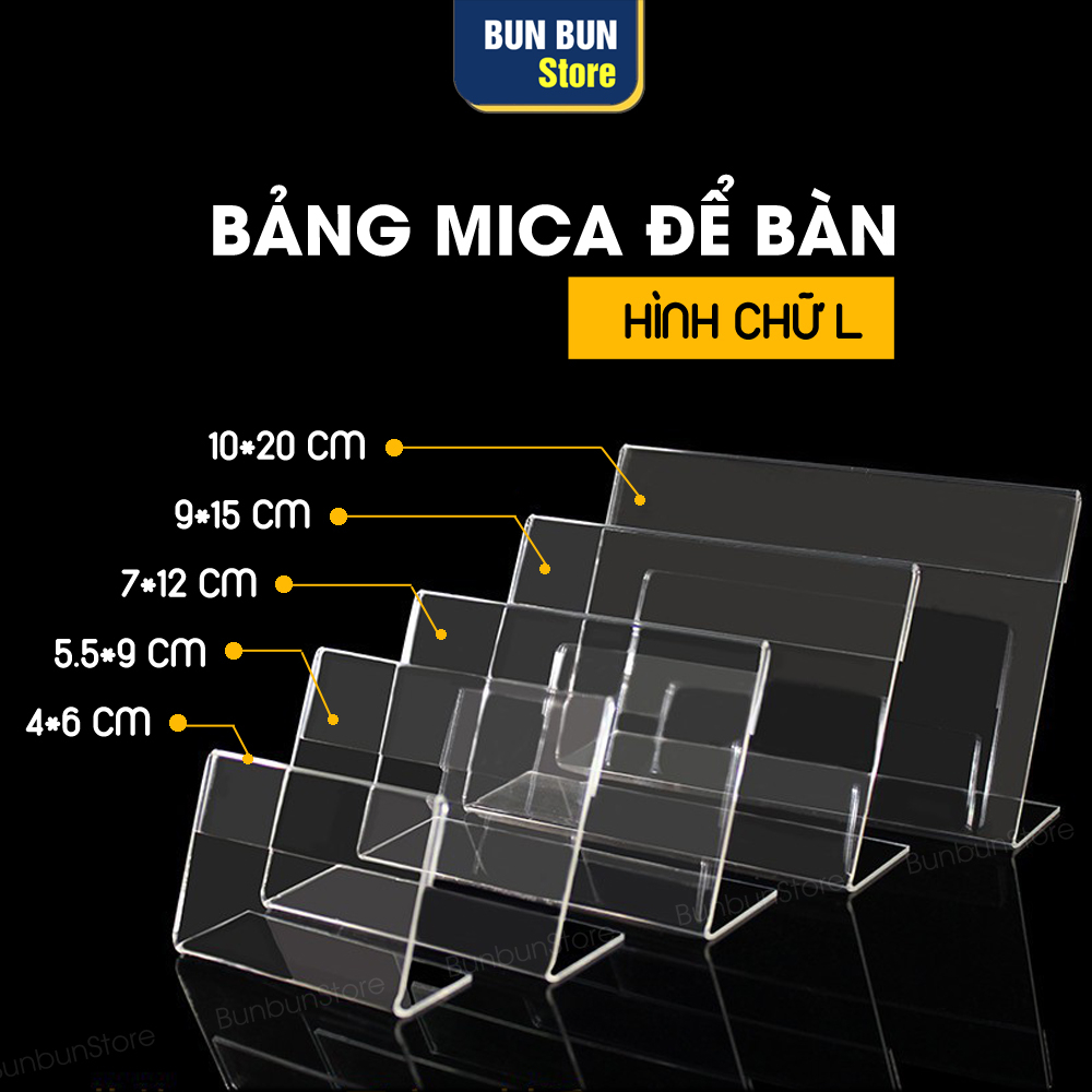 Bảng mica để bàn, bảng menu mica hình chữ L ghi bảng giá, khuyến mãi, thông tin sản phẩm cho cửa ...