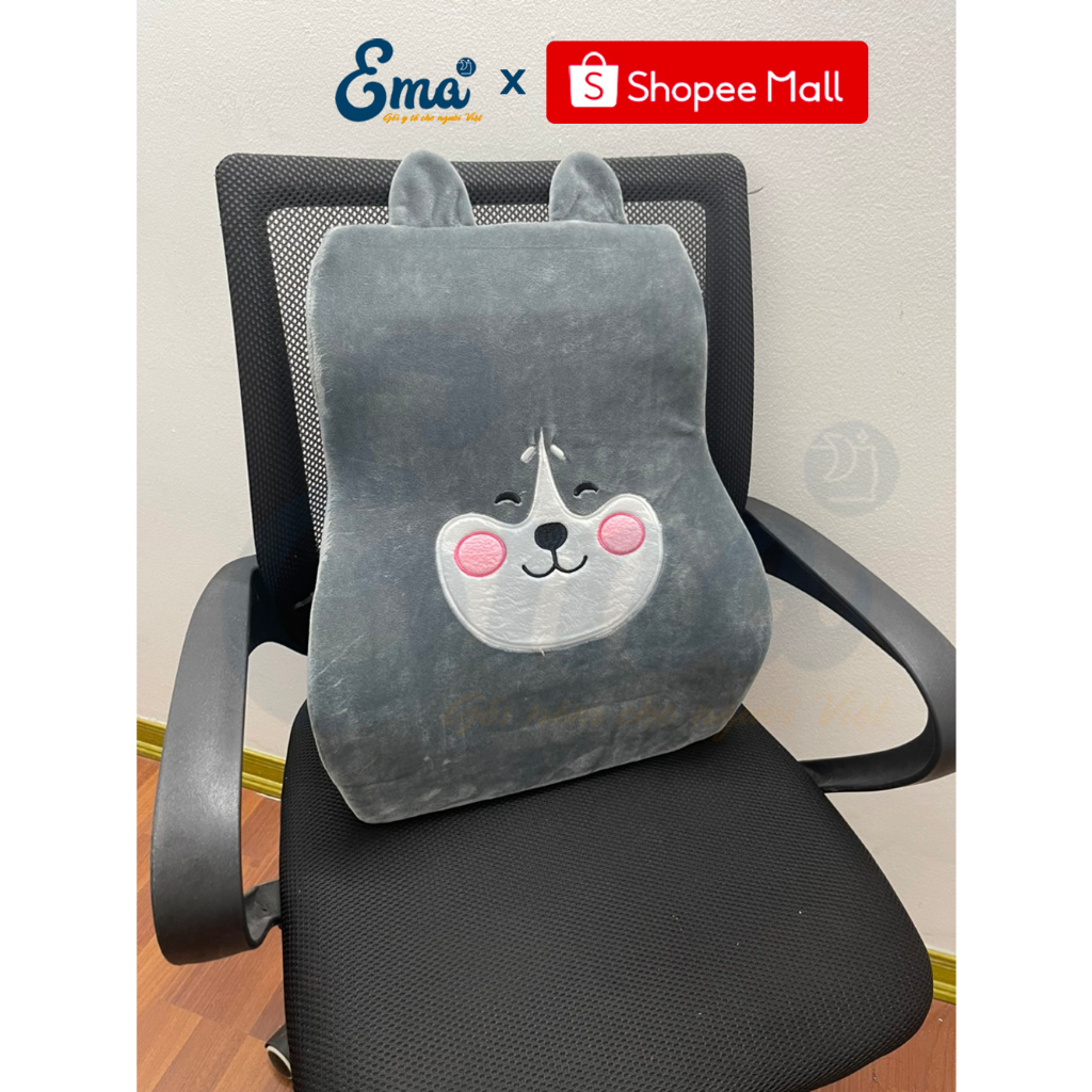 Gối Tựa Lưng Massage Cao Su Non Ema Ôm Trọn Lưng Giúp Thư Giãn Dành Cho Dân Văn Phòng