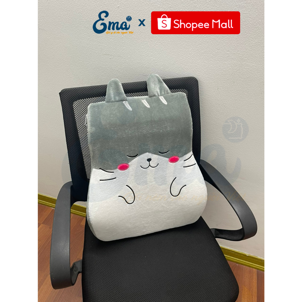Gối Tựa Lưng Massage Cao Su Non Ema Ôm Trọn Lưng Giúp Thư Giãn Dành Cho Dân Văn Phòng