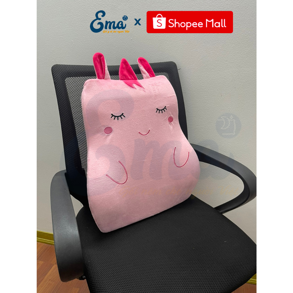 Gối Tựa Lưng Massage Cao Su Non Ema Ôm Trọn Lưng Giúp Thư Giãn Dành Cho Dân Văn Phòng