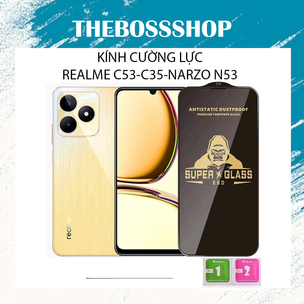 Kính cường lực KINGKONG Realme C51/C53/C35/NẢRZO N53/ REDMI 10/10A/10C ...