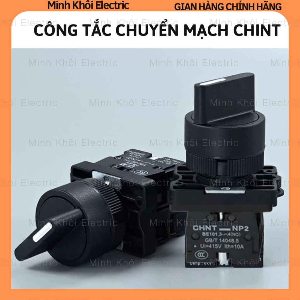 Công tắc xoay chuyển mạch Chint, công tắc chuyển mạch chint 2 và 3 vị trí chint phi 22mm, công ...