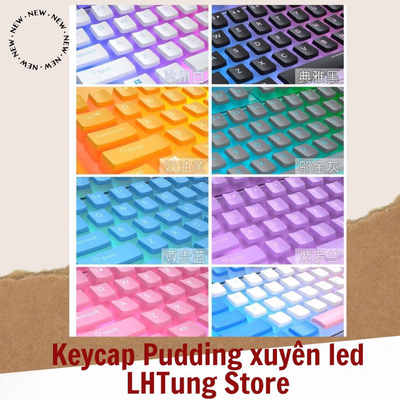 Keycap Pudding Xuyên Led | PBT~Doubleshot | Shopee Việt Nam