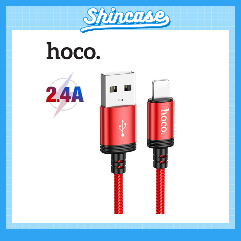 Hoco Chính Hãng - Cáp sạc 2.4A Hoco X89 Đỏ vải dù bện chống rối đồng bộ ...
