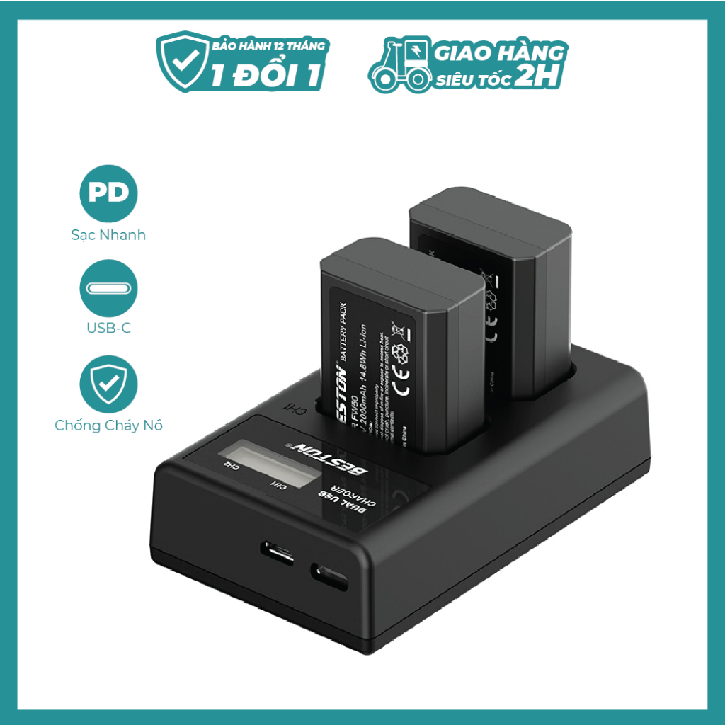 BỘ PIN SẠC MÁY ẢNH BESTON LP-E6 CHO MÁY ẢNH CANON 60D,70D,80D, 6D..... | Shopee Việt Nam