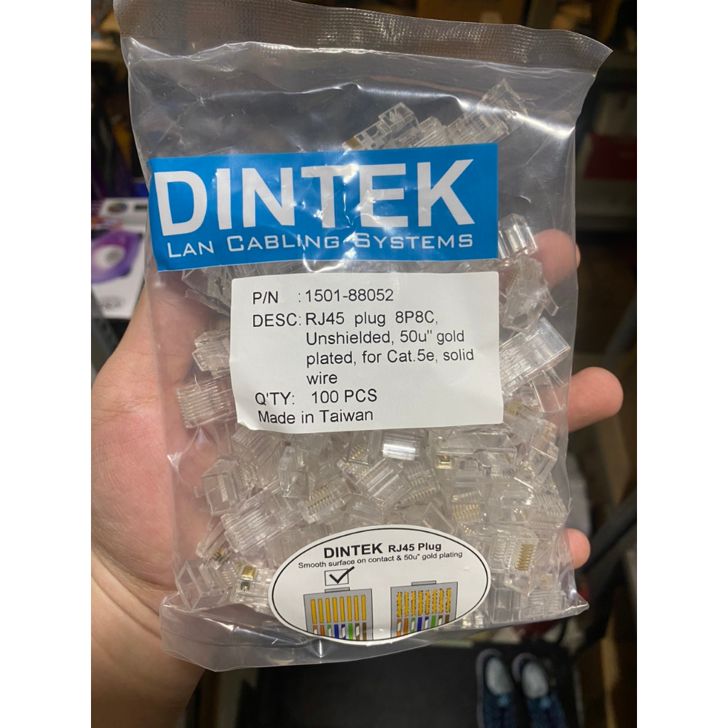 Đầu mạng RJ45 Dintek Cat.5e/Cat 6 chính hãng 100% | Shopee Việt Nam
