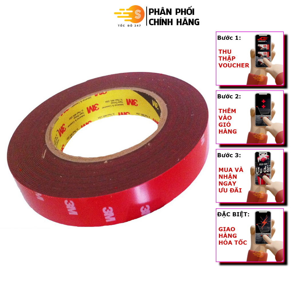 Băng keo cường lực siêu dính 3M dài 10mét 4229P và GPL-110 dài 11mét ...