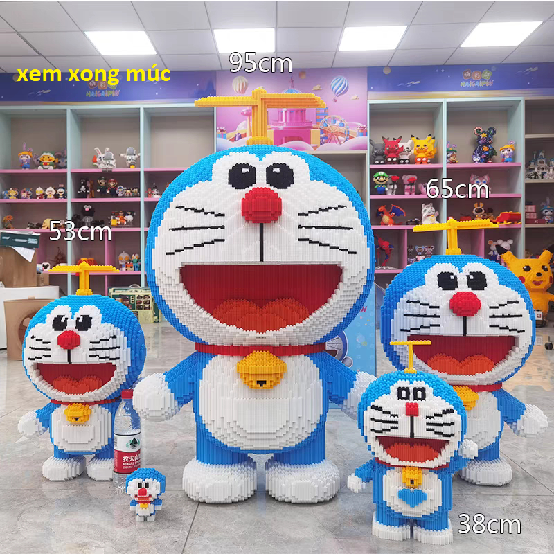 Mô hình lắp ráp lego doraemon 30-38-65cm, đồ chơi lắp ráp mèo máy giúp ...