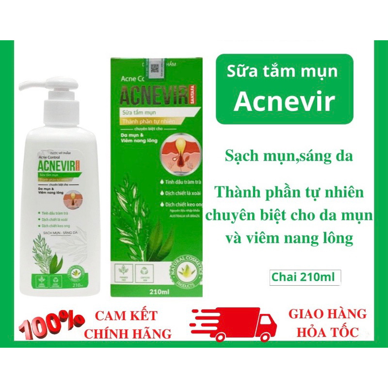 Sữa Tắm Hỗ Trợ Giảm Mụn Giảm Viêm Chân Lông Acnevir Santafa Chai 210ml ...