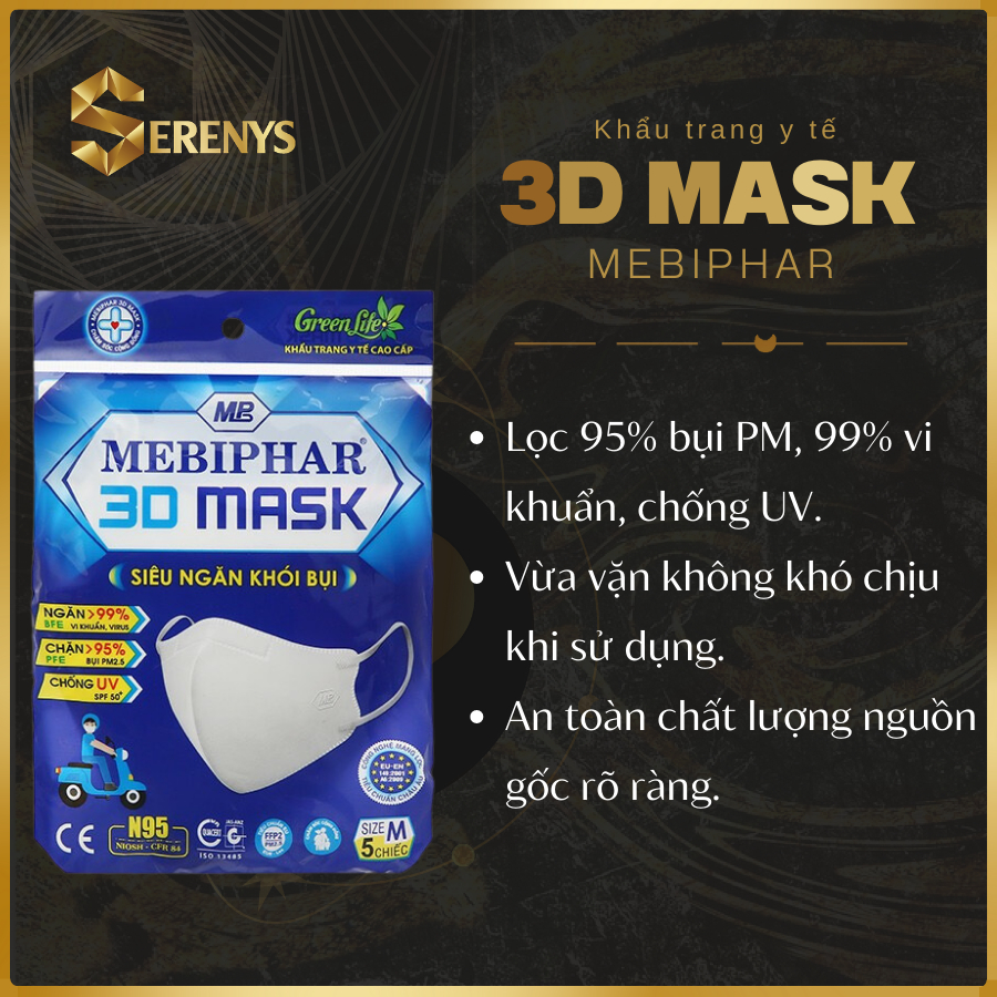 KHẨU TRANG Y TẾ CAO CẤP MEBIPHAR 3D MASK (SIZE M) | Shopee Việt Nam