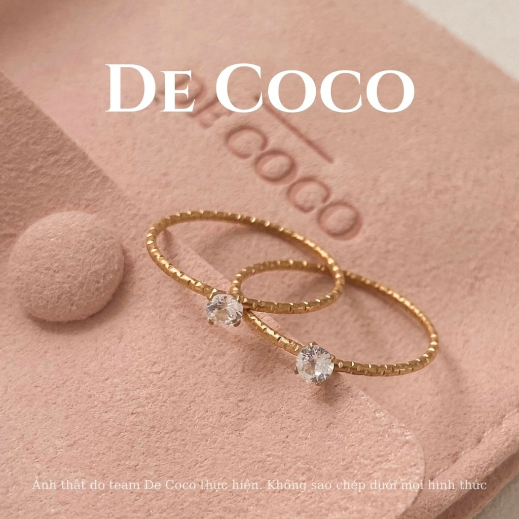Nhẫn nữ De Coco Slenda thân mảnh hoạ tiết nhám DECOCO ACCESSORIES ...
