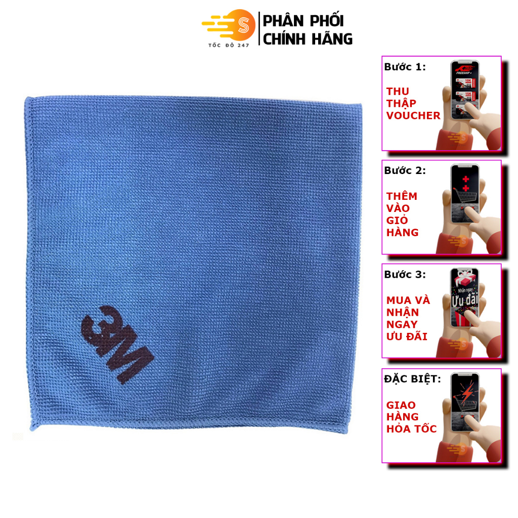 Khăn lau đa năng chuyên dụng cho ô tô Microfiber 3M Scotch Brite SQ21 36x36cm màu xanh | Shopee ...