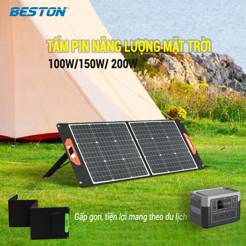Tấm pin năng lượng mặt trời Solar cho du lịch, gia đình Beston 100W ...