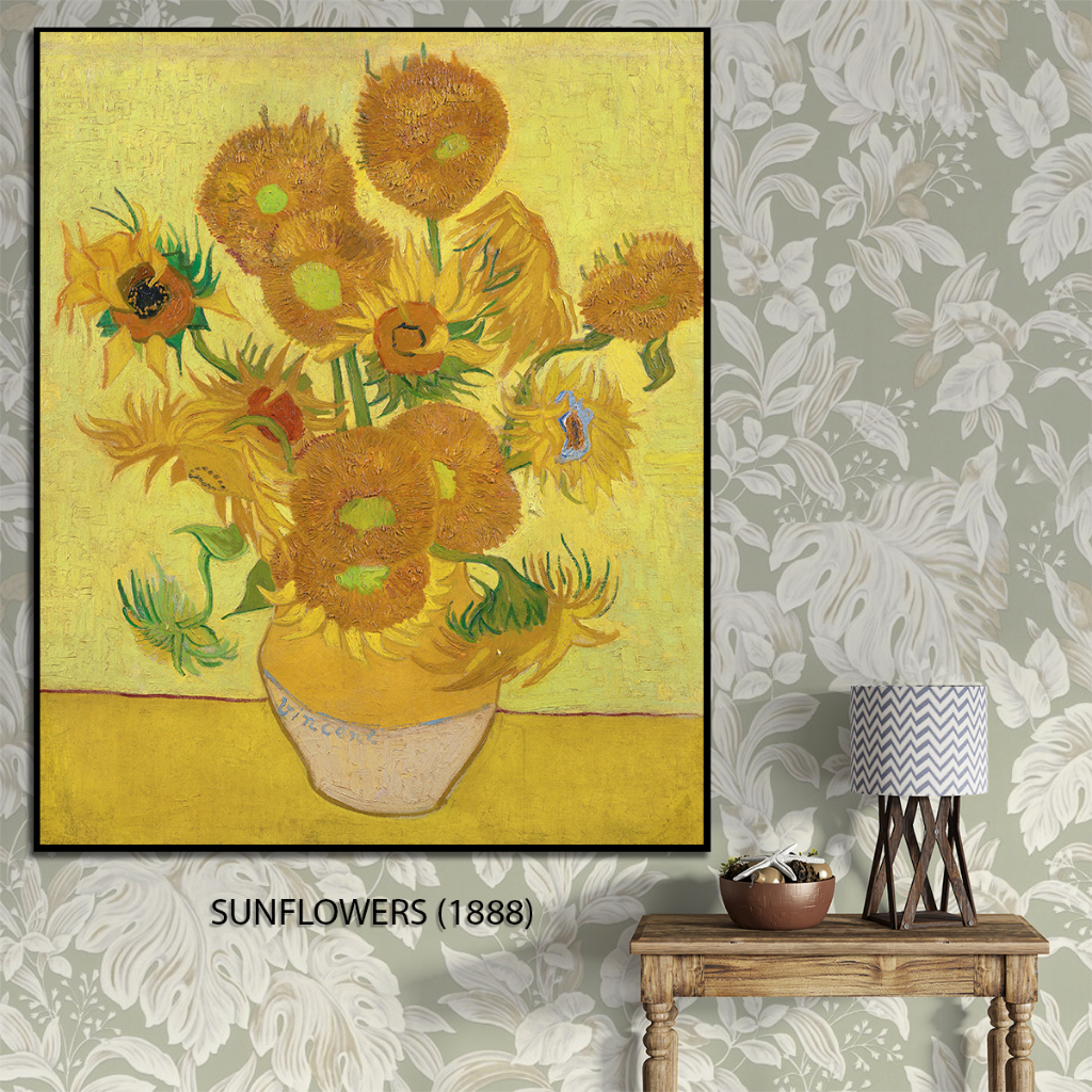 Tranh Van Gogh, Tranh Canvas Hoa Hướng Dương Cổ Điển Đóng Khung Treo ...