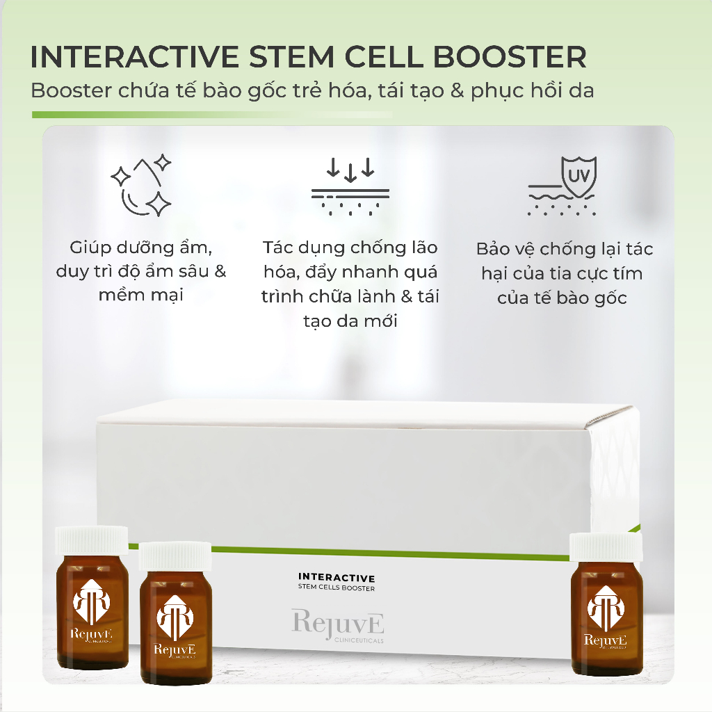 Tế bào gốc tái tạo da, trẻ hóa da, làm đầy sẹo rỗ Rejuve Interactive Stem Cell Booster (3ml ...