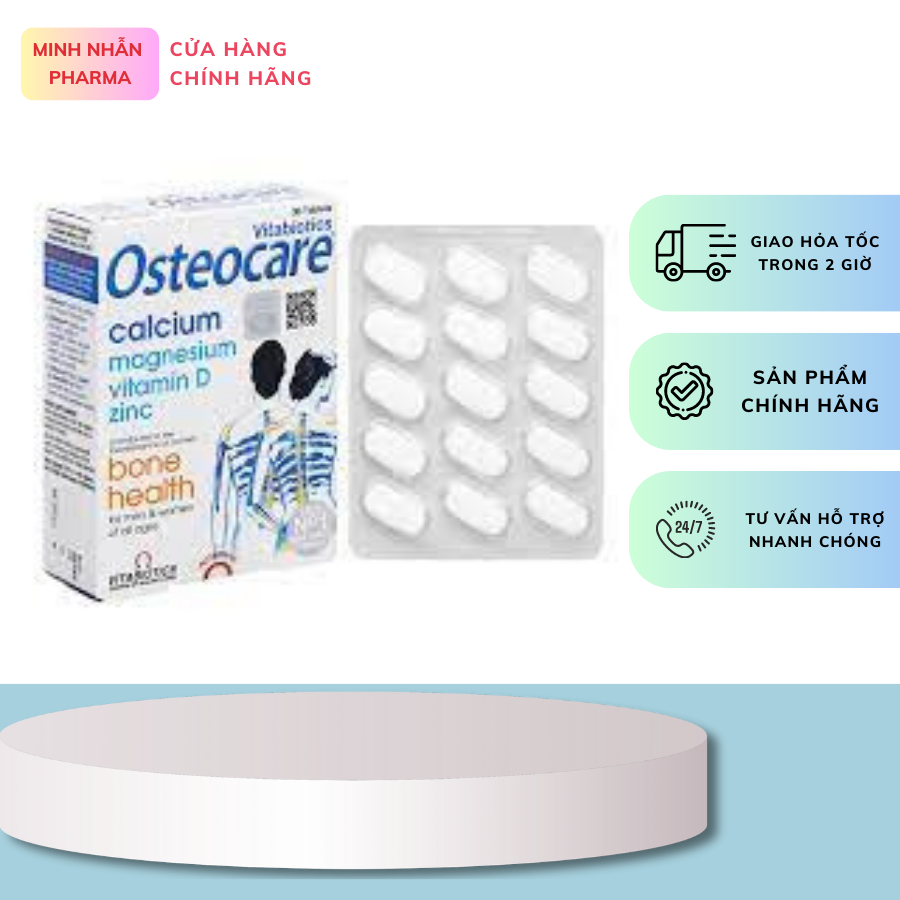 Viên bổ sung canxi Vitabiotics Osteocare Hộp 30viên - Giúp xương chất khỏe -Tăng cường hệ miễn ...