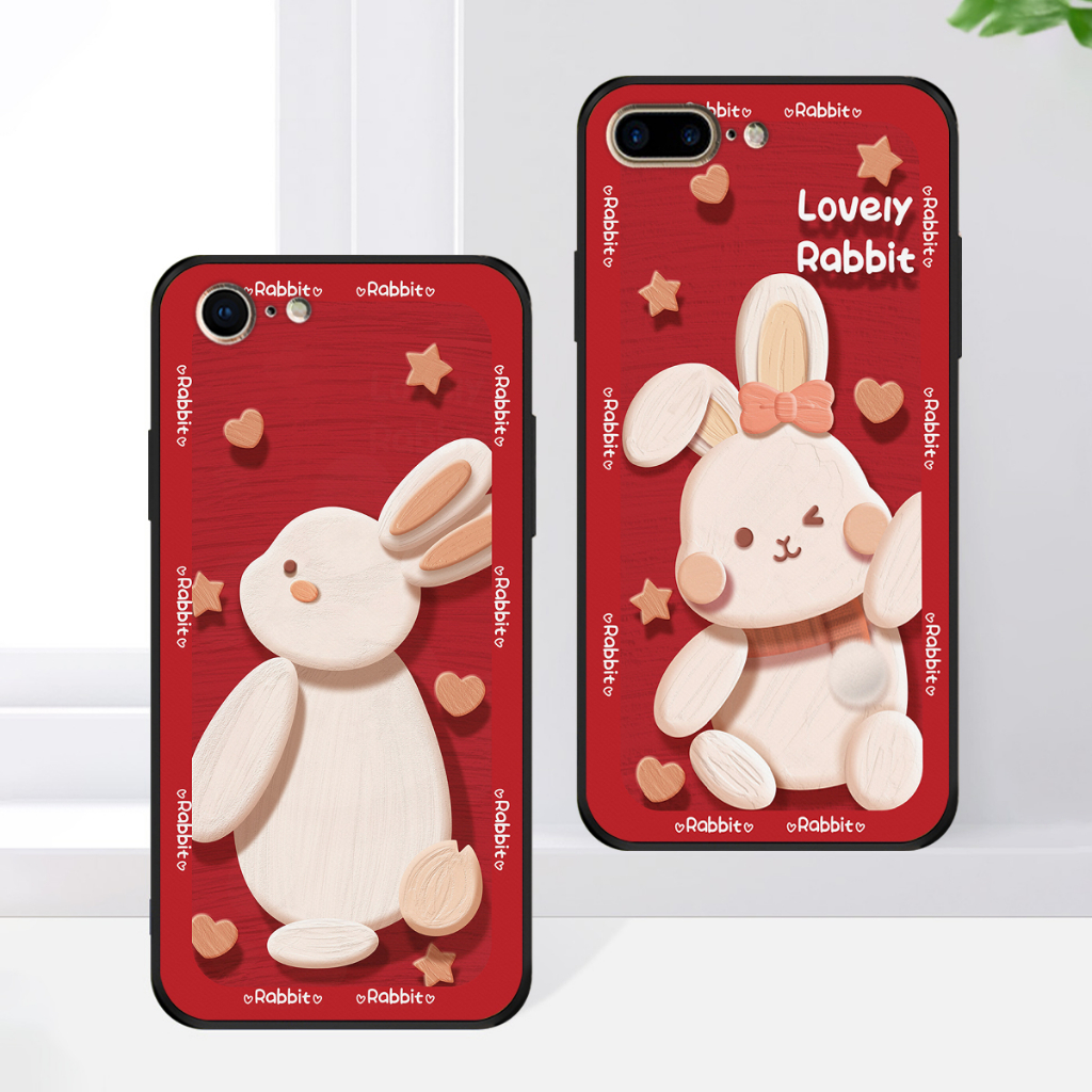 Ốp iphone 6/6s / 6plus/6splus / 7/7plus / 8/8plus in hình caro đỏ, thỏ ...
