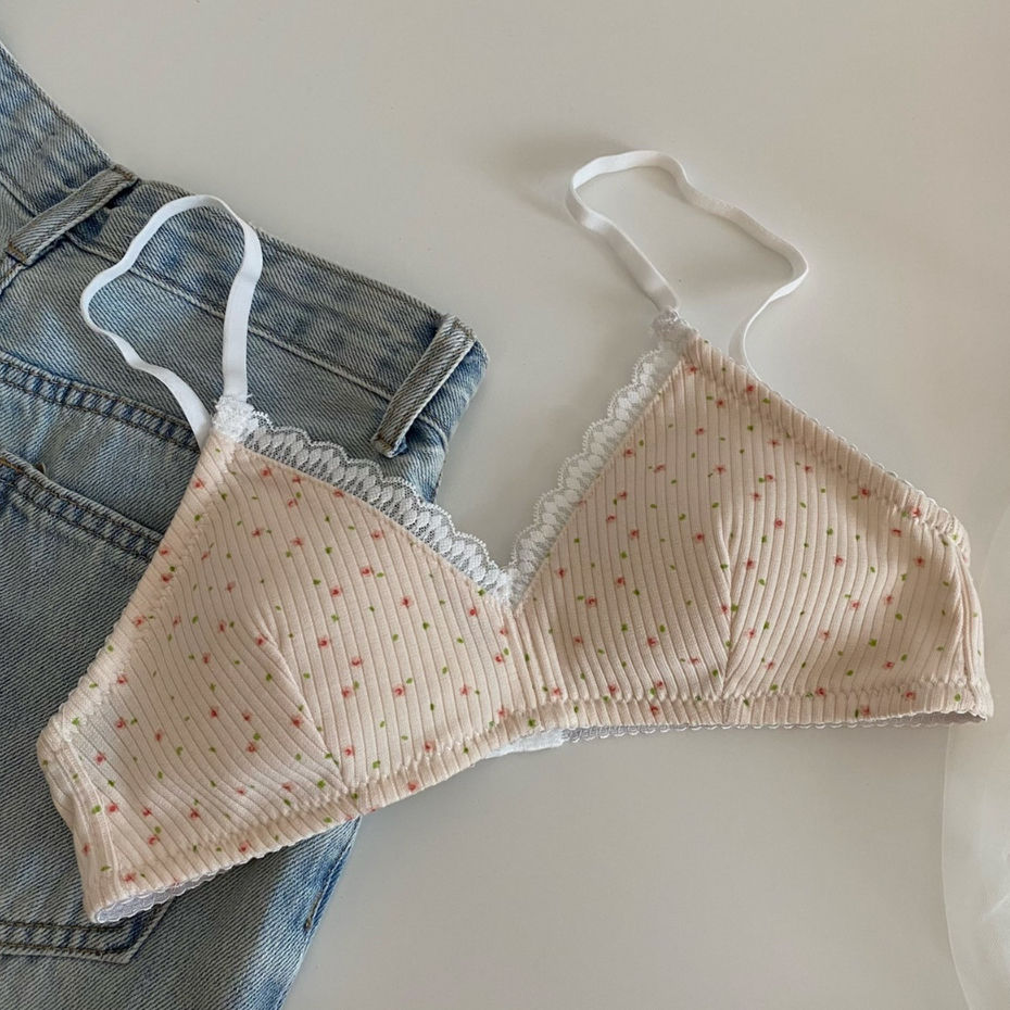 Áo Ngực Nữ Cotton Ngực Nhỏ Họa Tiết Hoa Quả Siêu Cute HENISA Mút Tháo ...