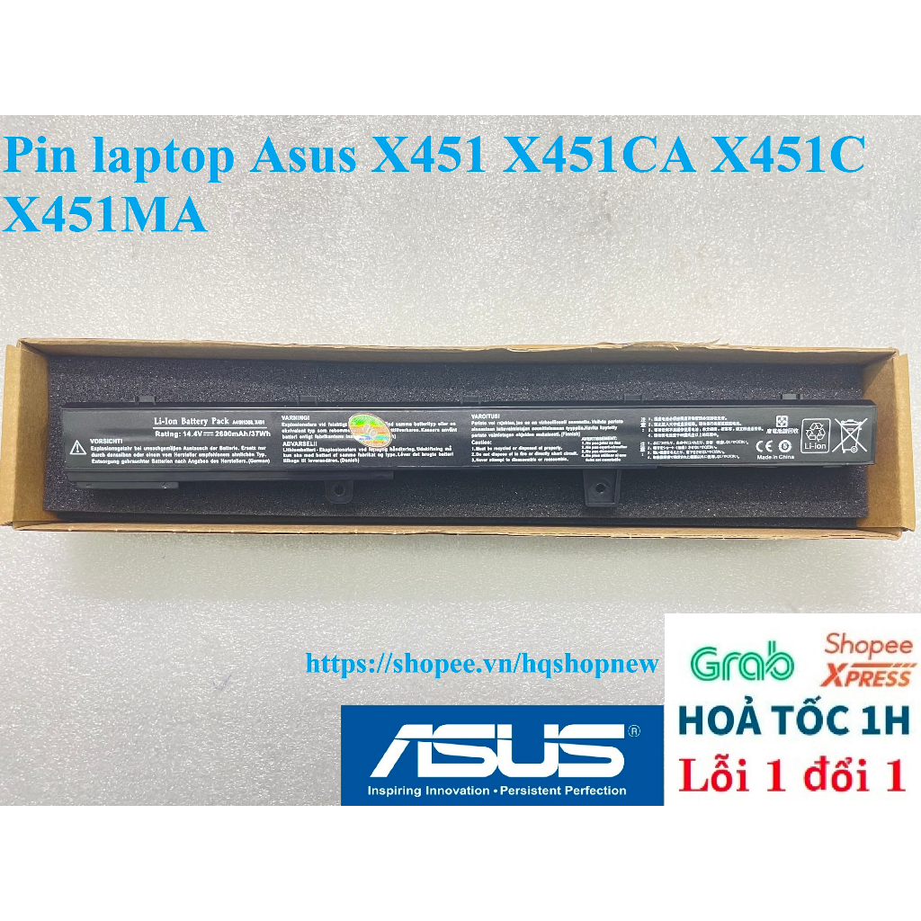 ⚡ Pin laptop Asus X451 X451CA X451C X451MA | Shopee Việt Nam