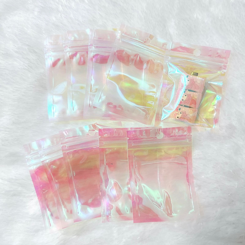 (SET 5 TÚI) Túi zip hologram mini size 6x10cm màu pastel | Shopee Việt Nam