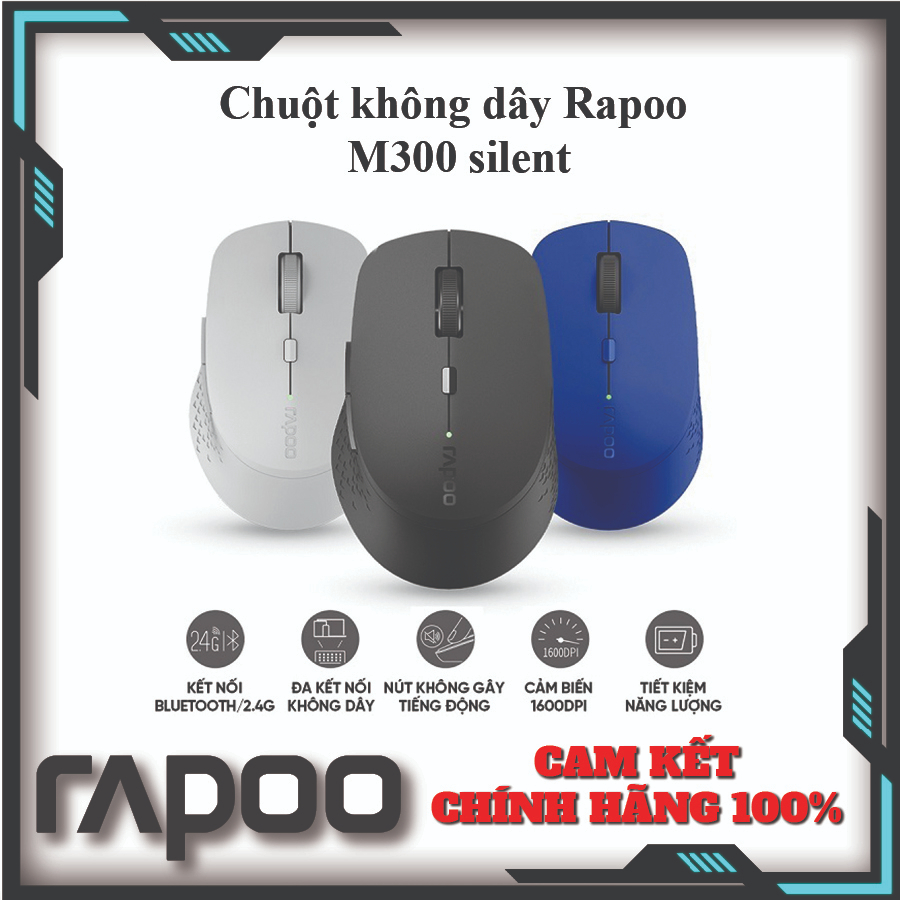 Chuột không dây Rapoo M300 silent - Hàng chính hãng | Shopee Việt Nam