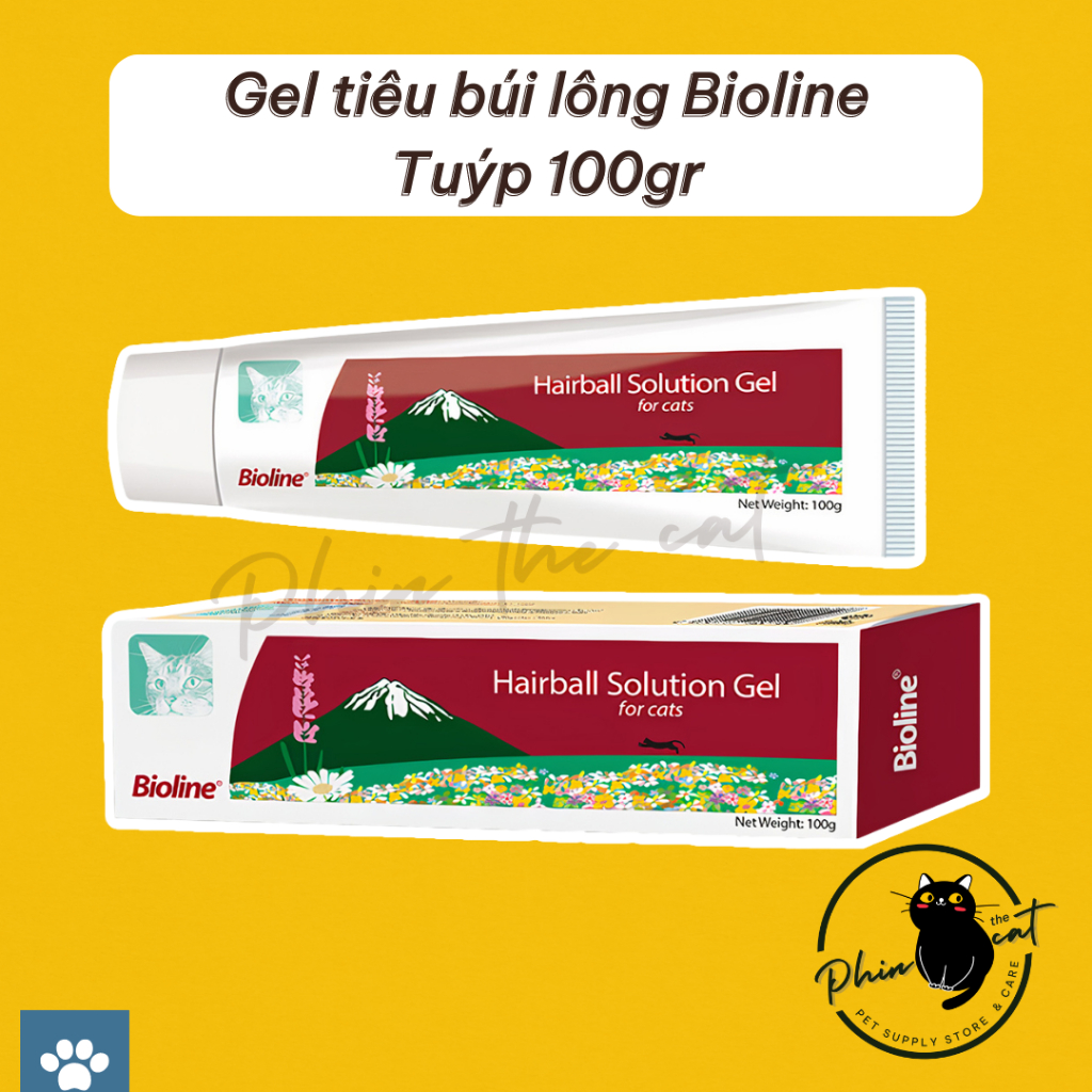 Gel tiêu búi lông mèo Bioline Hairball Solution - tan búi lông - giảm ...