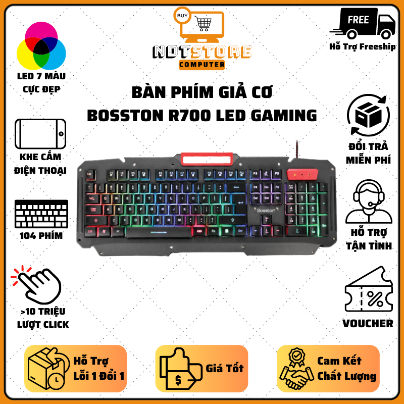 Bàn Phím Giả Cơ Bosston R700 LED Gaming - Keyboard Bosston R700 LED ...