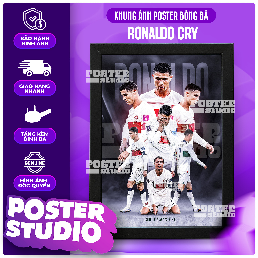 Poster, khung tranh trang trí RONALDO CRY (bao gồm Poster và khung ...