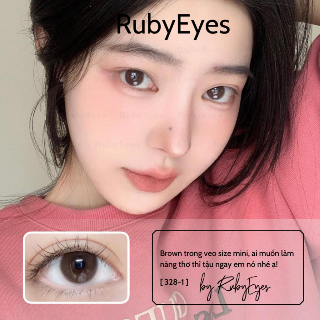 RUBY EYES Kính Áp Tròng Mẫu Nâu Brown Day Trong Sáng Tự Nhiên SIlicone ...
