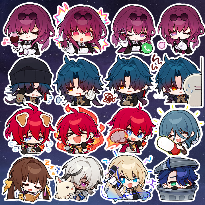 Sticker Honkai Star Rail - Hình dán chibi Seele, Bronya, JingYuan ...