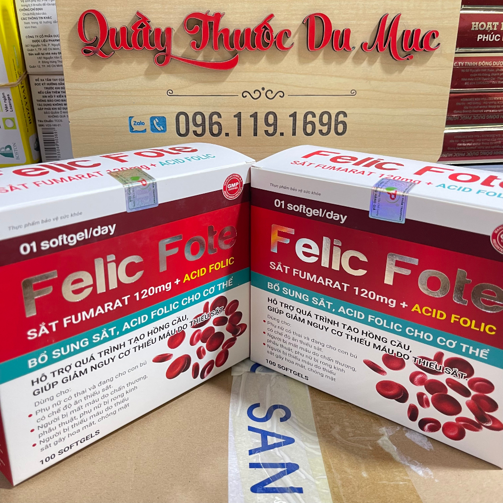 Felic Fote hộp 100 viên Bổ Sung Sắt Và Acid Folic cho mẹ bầu, Giảm ...