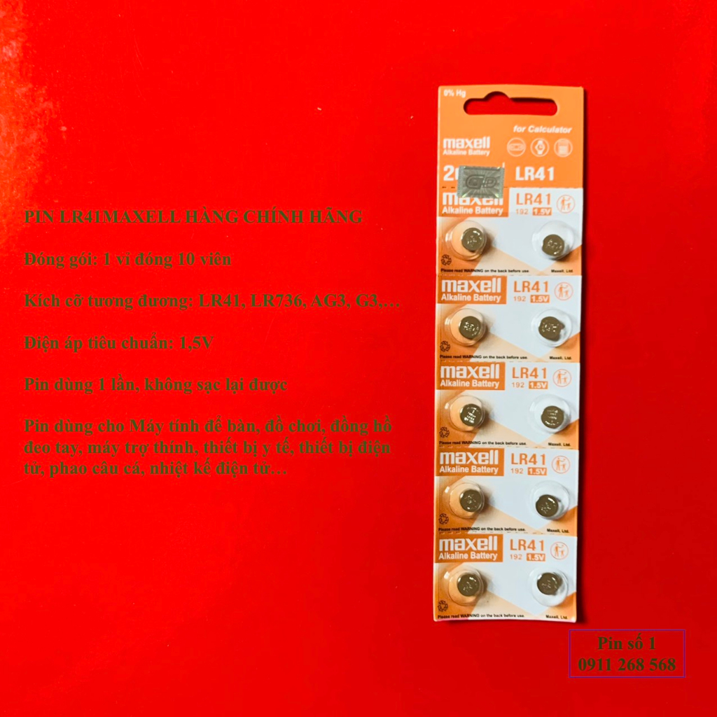 Pin AG3 LR41 392 Maxell hàng CHÍNH HÃNG dùng nhiệt kế vỉ đóng 10 viên | Shopee Việt Nam