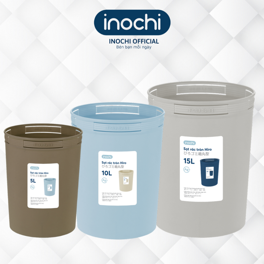 Sọt rác Inochi - Hiro 5L/10L/15L (Nhiều màu) | Shopee Việt Nam