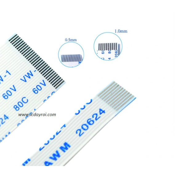 Cáp FFC/FPC kích thước chân 0.5MM thuận chiều , ngược chiều ( 10P, 16P , 20P ,26P , 34P , 37P ...
