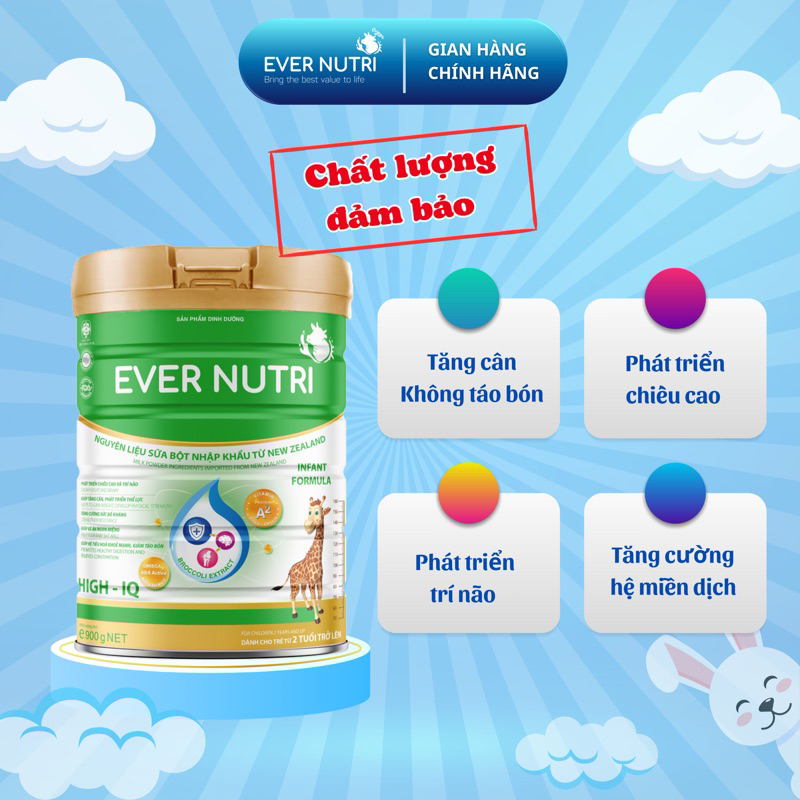 SỮA BỘT EVER NUTRI HIGH IQ DINH DƯỠNG CHO TRẺ PHÁT TRIỂN CHIỀU CAO TRÍ NÃO CÂN NẶNG | Shopee ...