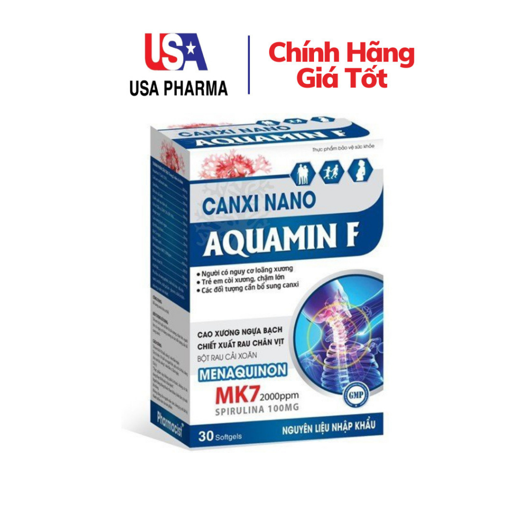 Bổ Sung Canxi Nano Aquamin F + Vitamin D3, Vitamin K2 Phát triển hệ xương, chắc khỏe xương, giảm ...